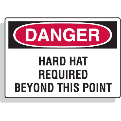 Extra Large OSHA Signs - Danger - Hard Hat Required | Seton