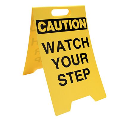 Heavy Duty Floor Stand Signs - Caution Watch Your Step | Seton