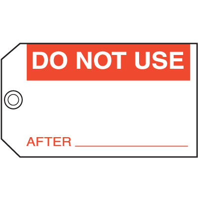 Do Not Use After Maintenance Tags | Seton