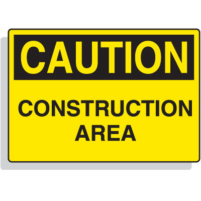 Extra Large OSHA Signs - Caution - Construction Area | Seton