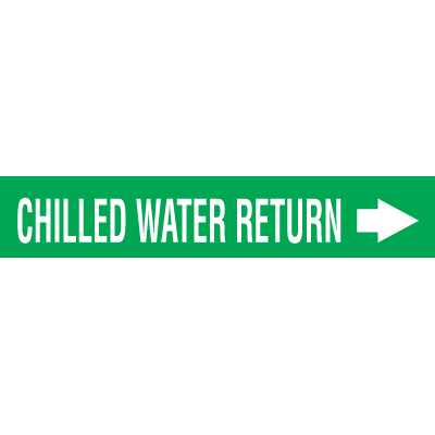 Chilled Water Return Economy Self-Adhesive Pipe Markers | Seton