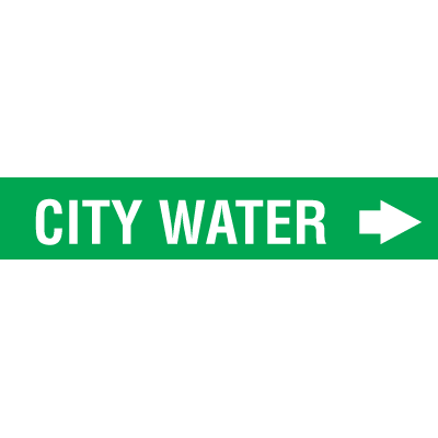 Economy Adhesive Pipe Markers-City Water | Seton Canada | Seton Canada