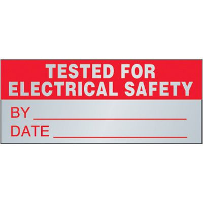 Tested for Electrical Safety Aluminum Status Label | Emedco