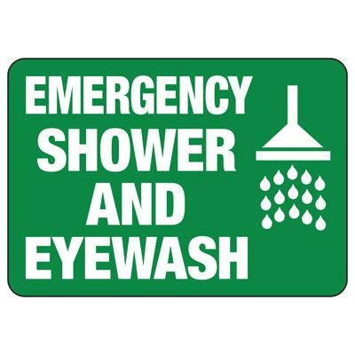 Eyewash & Emergency Shower Signs | Safety First | Emedco