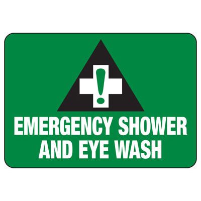 Emergency Shower & Eyewash - First Aid Sign | Seton | Seton
