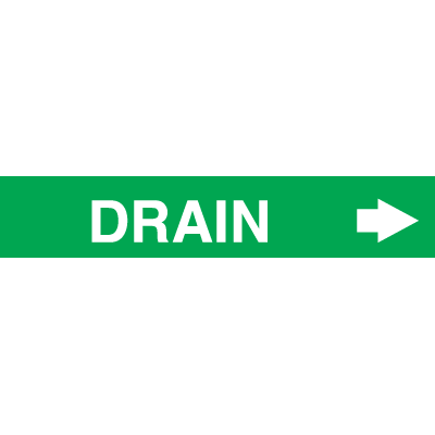 Drain - Economy Self-Adhesive Pipe Markers | Emedco