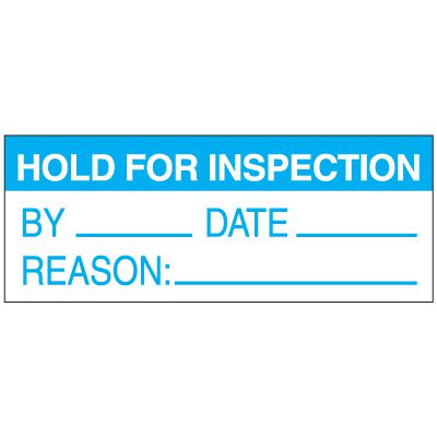 All purpose Write-on Label - Hold For Inspection | Seton