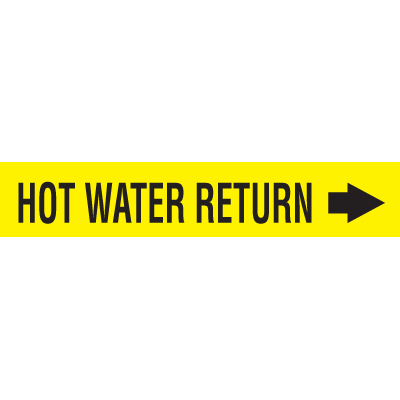 Seton Code™ Economy Self-Adhesive Pipe Markers - Hot Water Return | Seton
