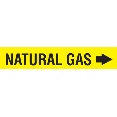 Economy Adhesive Pipe Markers-Natural Gas | Seton Canada | Seton Canada
