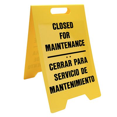 Floor Stand Signs - Closed for Maintenance (Eng/Spanish) | Seton