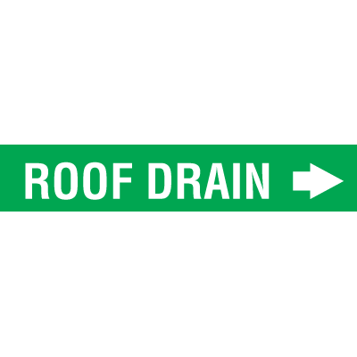 Seton Code™ Economy Self-Adhesive Pipe Markers - Roof Drain | Seton