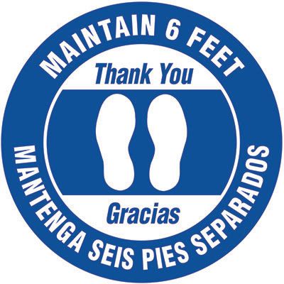 Bilingual Floor Safety Signs - Maintain 6 Feet (Blue) | Seton Canada ...