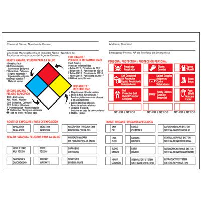 Target Organ Personal Protection Chemical Hazard Label | Seton | Seton