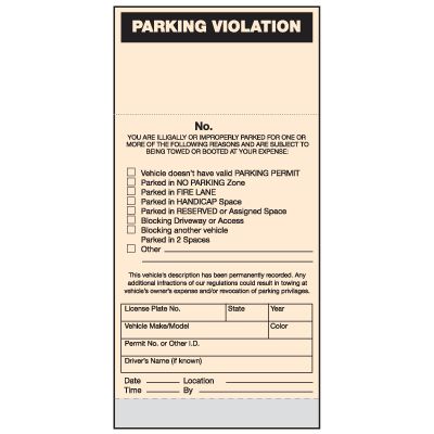 Standard Parking Violation Tickets (Pack of 100) | Seton