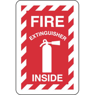 Fire Extinguisher Inside Sign - 6x9 Adhesive Vinyl | Seton.ca