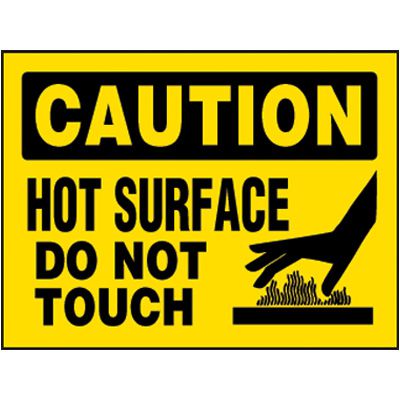 Mini Caution Labels - Hot | Emedco