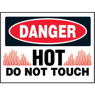 Mini Danger Labels - Hot Do Not Touch | Emedco
