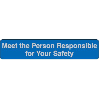 Safety Slogan Mirror Labels - Meet The Person Responsible | Seton