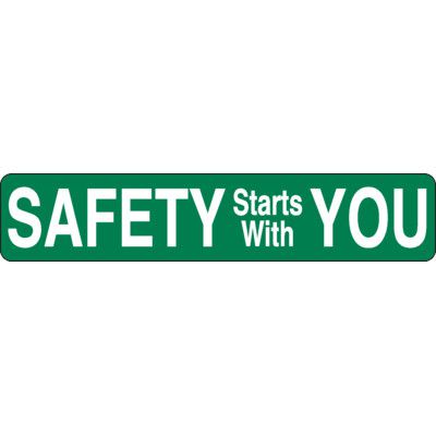 Slogan Mirror Labels - Safety Starts With You, Slogans | Emedco