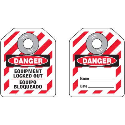 Mini Safety Lockout Tags - Bilingual Danger Equipment Locked | Seton