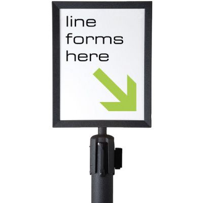 Tensabarrier Stanchion - Sign Frame | Emedco