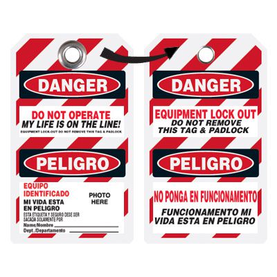 Custom Photo Lockout Tags - Personalized LOTO Tags | Emedco