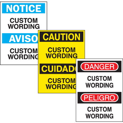 Custom OSHA Bilingual Safety Signs | Seton