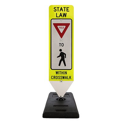 Durable Yield to Pedestrians Sign | Reflective & Spring Base | Seton