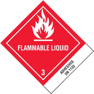Flammable Liquid UN1133 Shipping Labels | Seton | Seton