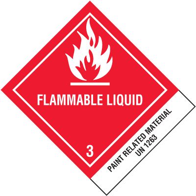 Flammable Liquids UN1263 DOT Placard Shipping Labels | Seton | Seton