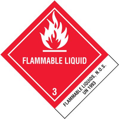 Flammable Liquids UN1993 DOT Placard Shipping Labels | Seton | Seton