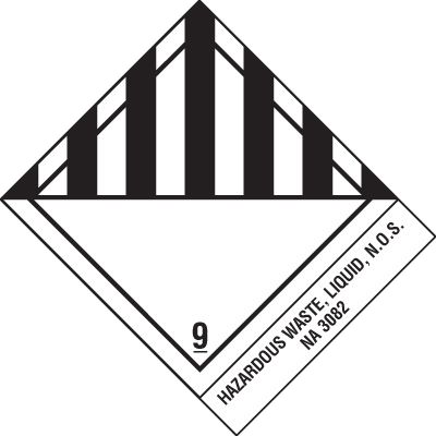 Hazardous Liquid Waste DOT Shipping Label | Seton | Seton