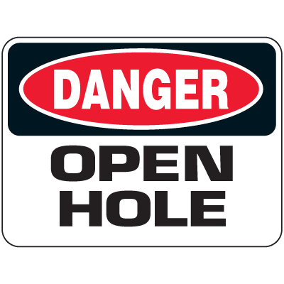 Giant Hazardous Work Zone Signs - Danger Open Hole|Seton Canada