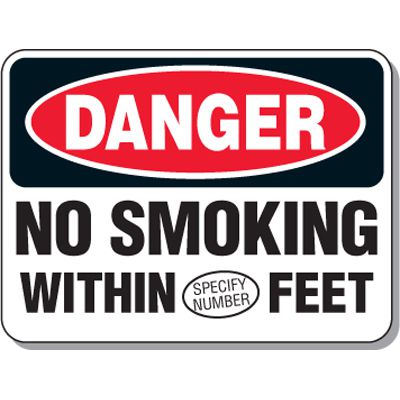 Semi-Custom Outdoor Smoking Signs | Emedco
