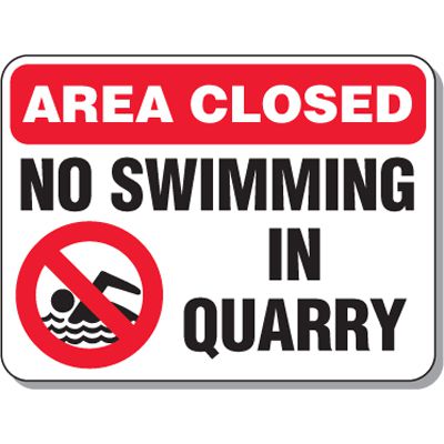 No Swimming in Quarry Sign | Seton Canada