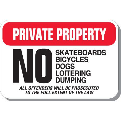 Outdoor No Trespassing & Private Property Signs | Emedco