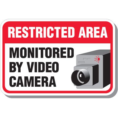 Restricted Area Monitored By Camera Sign, Property & Security Signs ...