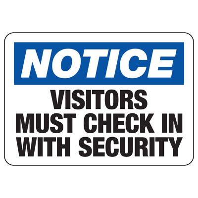 Visitors Must Check In Notice Sign | Seton