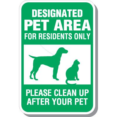 Pet Area Please Clean Up After Your Pet Sign | Emedco