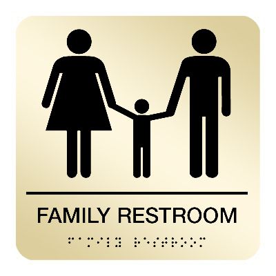 Family Restroom - Braille Restroom Signs | Emedco