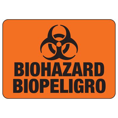 Bilingual Biohazard Sign | Emedco