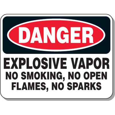 Chemical & Flammable Signs - Danger Explosive Vapor, OSHA & ANSI Signs ...