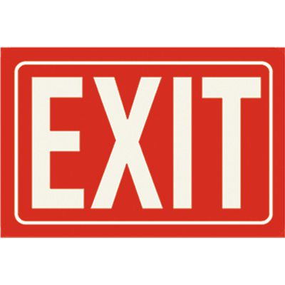 Photoluminescent Exit Sign - Red | Emedco