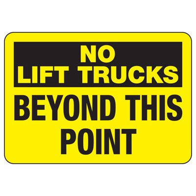 No Lift Trucks Safety Sign, Forklift & Warehouse Safety Signs | Emedco