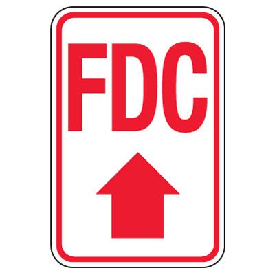 Fire Department Connection Sign: FDC (With Up Arrow) | Seton