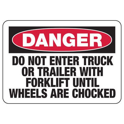 Do Not Enter Truck/Trailer w/ Forklift Safety Signs | Seton | Seton