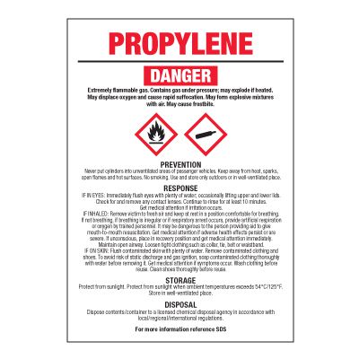 Propylene - GHS Chemical Labels | Seton