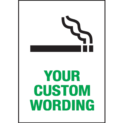 Custom Industrial Graphic Smoking Signs - (Choose Your Own Wording) | Seton