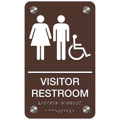 Visitor Restroom Signs - Premium Braille Signs w Accessibility | Seton ...