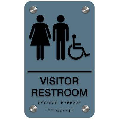 Visitor Restroom Signs - Premium Braille Signs w Accessibility | Seton ...